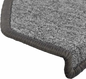 Schodové rohože 15 ks 65 x 24 x 4 cm tmavě šedé, půlkulaté, velké 133885