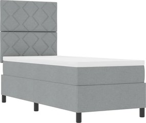 Postel s boxspringem s čelo Světle šedá 80 x 200 cm textil 3339420