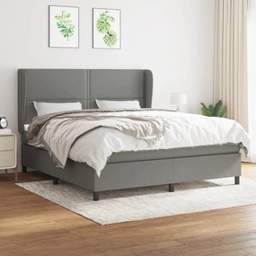 Box spring postel s matrací tmavě šedá 180x200 cm textil 3127902