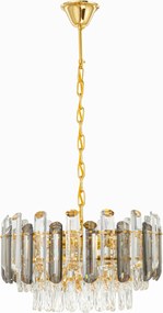 Luxusní křišťálová lustrová lampa Luxury Gold Grey WSC022