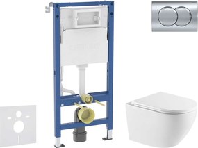 Geberit Duofix - Set předstěnové instalace, klozetu Oudee a sedátka softclose, tlačítko Delta01, lesklý chrom SANI11CA1166
