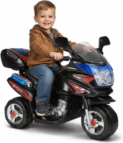 LEAN CARS Elektrická motorka pro děti HC8051 černá, LED světla a zvuky