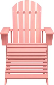 Zahradní židle Adirondack s podnožkou masivní jedle růžová 315867