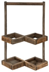 Hnědý antik dekorativní stojan na víno – 27x14x42 cm