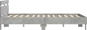 Rám postele s čelem betonově šedý 150 x 200 cm kompozitní dřevo 3207416