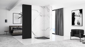 Rea - DIAMOND BLACK pětiúhelníkový sprchový kout 80 x 80 cm, černý matný, čiré sklo, REA-K6900