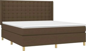 Box spring postel s matrací tmavě hnědá 160x200 cm textil 3132324