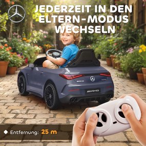 AIYAPLAY Dětské elektrické auto, design Mercedes, 12V motory, dálkové ovládání, LED světla, hudba, pro děti 3-6 let, šedá