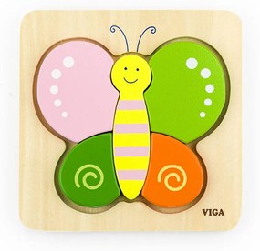 Viga Dřevěné puzzle pro nejmenší - motýl