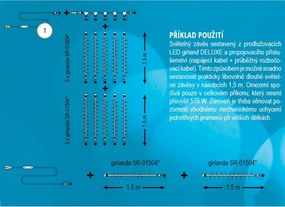 DELUXE PROFI prodlužovací venkovní girlanda 20 LED teplá bílá