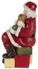 Vánoční dekorativní soška Santy s dítětem – 9x9x18 cm