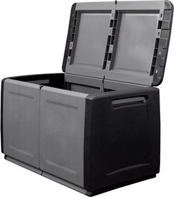 Plastový odkládací box s víkem, 960x570x530 mm, šedý