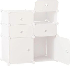 HOMCOM Skříň na Boty, Regál se Skladovacími Přihrádkami, Šatník, Plast, Ocel, Bílý, 75 x 37 x 73 cm | Aosom