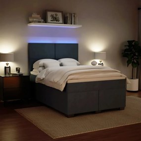 Box spring postel s matrací tmavě šedý 140 x 190 cm samet 3293201