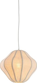 Krémové závěsné svítidlo s textilním stínidlem ø 10 cm Sukau – Light &amp; Living