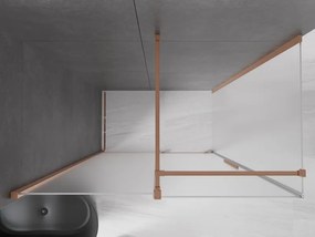 Mexen Velar, sprchový kout s posuvnými dveřmi 140 x 80 cm, 8mm sklo námraza, měděná matná, 871-140-080-31-65