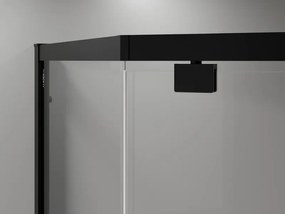 Mexen Exo, pětiúhelníkový sprchový kout s výklopnými dveřmi 90 x 90 cm, 6mm čiré sklo, černý profil, 812-090-090-70-00
