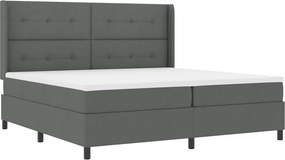 Postel s boxspringem s polštářem Tmavě šedá 200 x 200 cm textil 3341666