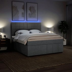 Box spring postel s matrací světle šedá 180 x 200 cm textil 3294047