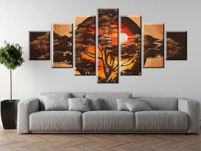 Gario Ručně malovaný obraz Sférický strom - 7 dílný Rozměry: 210 x 100 cm