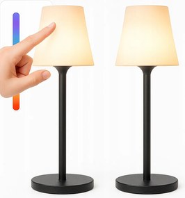 Moderní Kovová Dotyková Stolní Lampa Rgbw, 2 ks