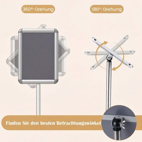 Costway Sada 2 informačních stojanů A4 81–131 cm Výškově nastavitelný držák