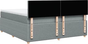 Box spring postel s matrací světle šedá 180 x 200 cm textil 3287535