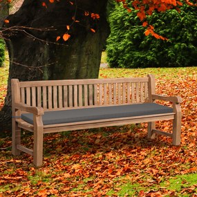 Teaková lavice Jackson s sedací polštář 220 cm + teak – tmavě šedá