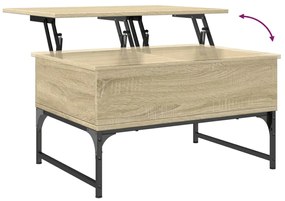 Konferenční stolek dub sonoma 70 x 50 x 40 cm kompozit a kov - Default Title