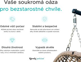 Závěsné křeslo MOLINE s černým stojanem, béžové