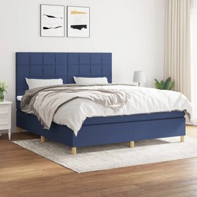 Box spring postel s matrací modrá 180x200 cm textil 3142359