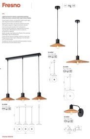 Redo 01-4055 - Lustr na lanku FRESNO 1xE27/42W/230V pr. 40 cm