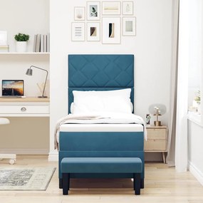 Postel s boxspringem s čelo Tmavě moddrá 200 x 80 cm samet 3344544