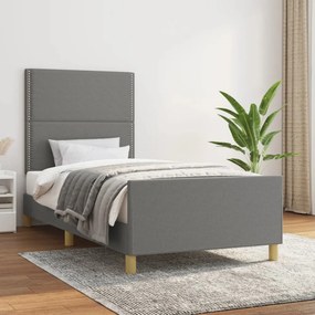 Rám postele bez matrace tmavě šedý 90 x 200 cm textil 3124945
