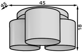 Eltap Moderní stropní osvětlení Vespillo 3, 45x45x18cm zelená/zlatá