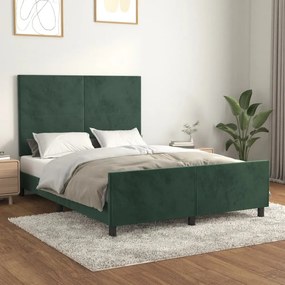 Rám postele bez matrace tmavě zelená 140 x 190 cm samet 3125632