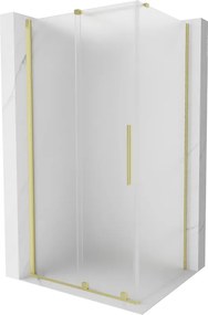 Mexen Velar, sprchový kout s posuvnými dveřmi 110 x 85 cm, 8mm sklo námraza, zlatá matná, 871-110-085-31-55