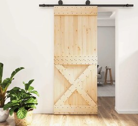 vidaXL Posuvné dveře s kováním 85 x 210 cm masivní borové dřevo [3203056]