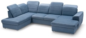 Moderní sedačka ve tvaru U Brasil, modrá Roh: Orientace rohu Levý roh