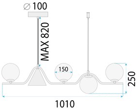 Toolight Moderní designové závěsné svítidlo Gold APP1662-5CP