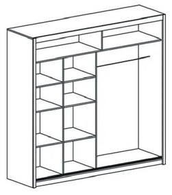 Casarredo Šatní skříň FRANKLIN 203 bílá/černá