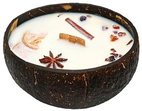 Tropikalia Veganská svíčka v kokosu v dárkovém balení - Christmas spice (Vánoční směs)
