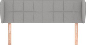 Čelo postele typu ušák světle šedé 147x23x78/88 cm textil 3117142