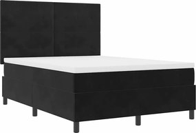 Postel s boxspringem s čelo Černý 140 x 200 cm samet 3339838