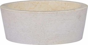 Umyvadlo krémové Ø 40 x 15 cm mramor 149177