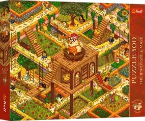 TREFL Puzzle Premium Plus The Impossible Maze: Bláznivá kuřata / 500 d