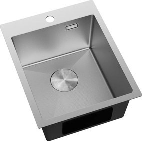 Mexen Solix, 1-komorový nerezový dřez 400 x 500 mm, broušená ocel, vzor voština, 6406401000-01HC
