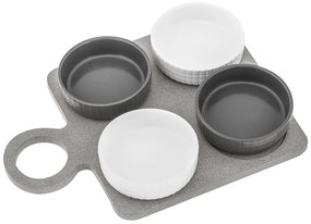 Set 4 servírovacích misek s podnosem Villa Altachiara Yin&amp;Yang, 29 x 21,5 cm