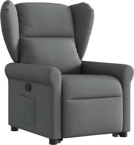 Zvedací polohovací křeslo tmavě šedé textil 3303375