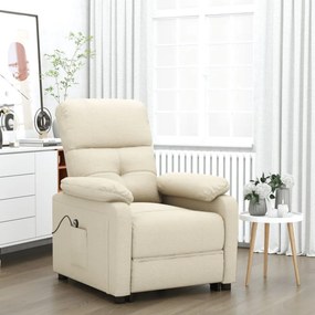 Elektrické polohovací křeslo krémové textil 3073811